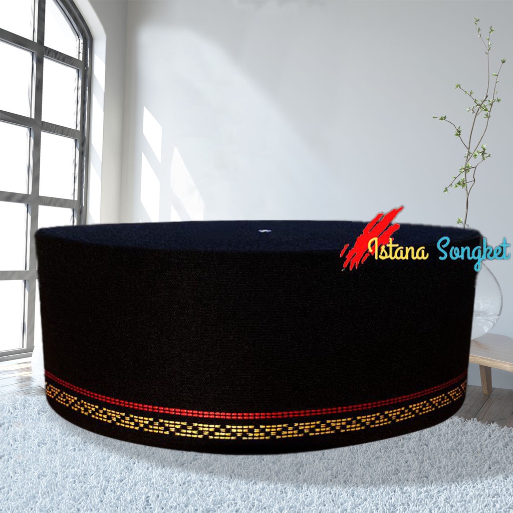 Jual Peci Songkok Kopiah Hitam Polos Lis Emas Merah Dewasa Anak Laki ...