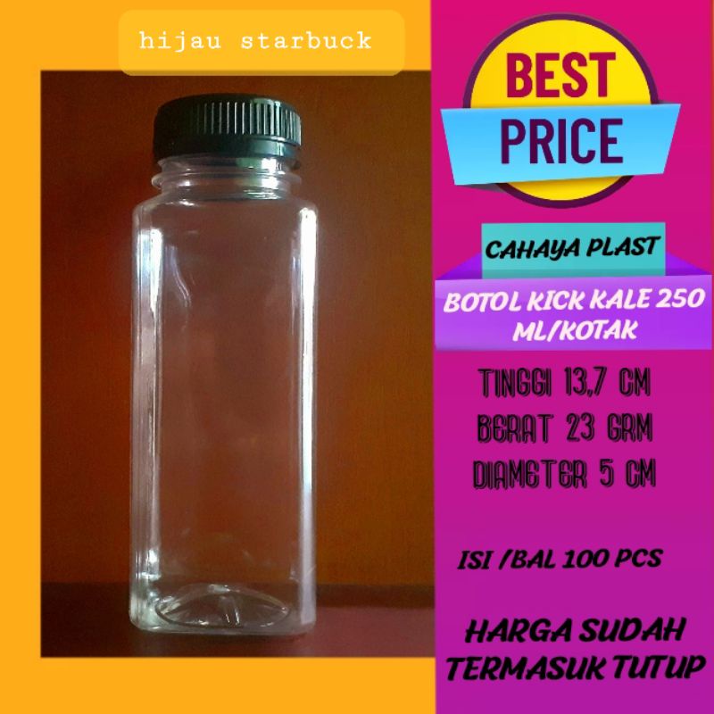 Jual Botol Kale 250Ml Kotak-Botol Plastik 250Ml-Botol Kick 250Ml Tebal ...