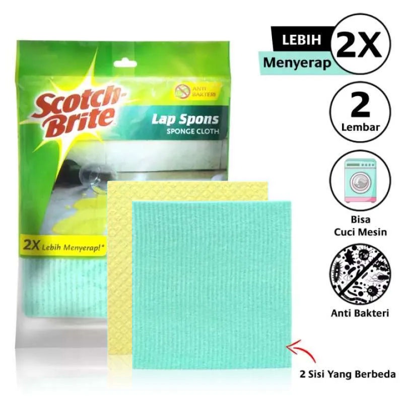 Jual 3M Scotch Brite Lap Spons Lap Sponge Lap dapur meja ID-82 ID82 ...