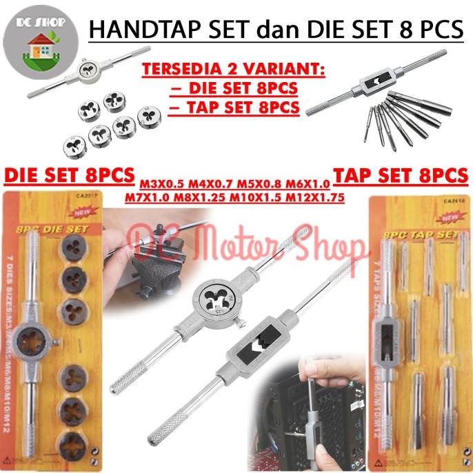 Jual Set Hand Tap Die 8 pcs Alat Pembuat Drat Handtap Die Hand Tab Handtab dc-motor90 | Shopee ...