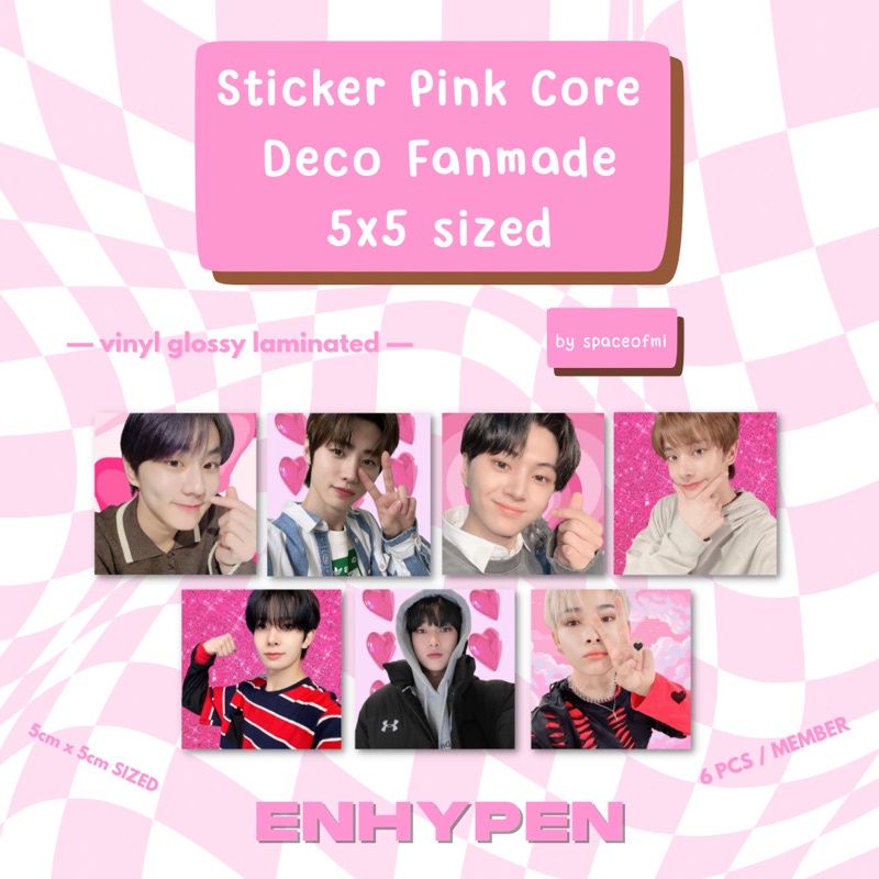 Jual sticker enhypen 5x5 sized photo sticker pink core deco fanmade ...