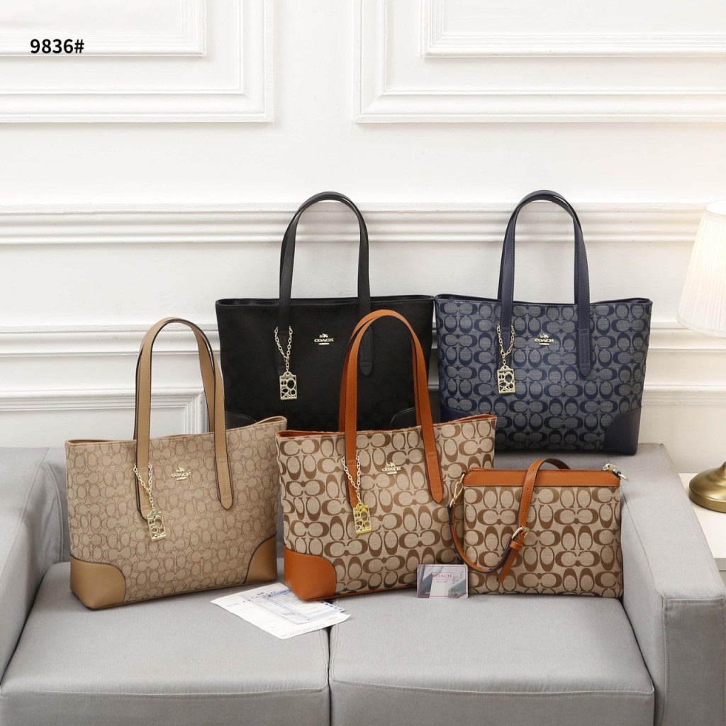 Jual COACH Signature Logo Zip Tote Bag 2in1 #9836 | Shopee Indonesia