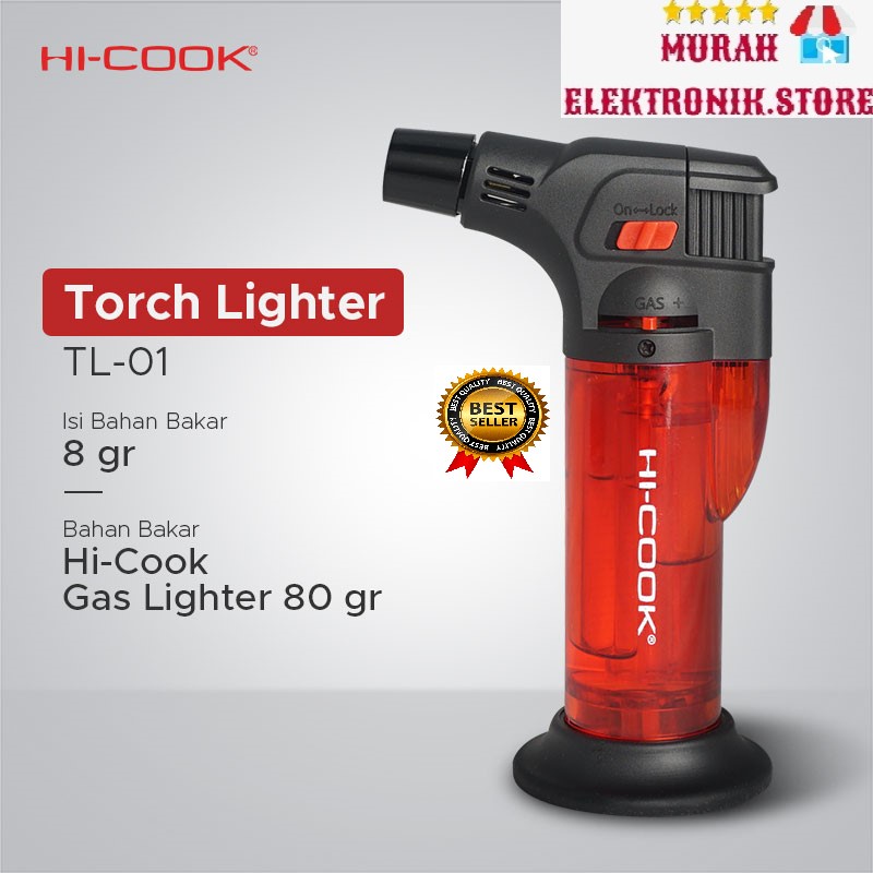 Jual PEMANTIK OBOR/KOREK API GAS HI-COOK TORCH LIGHTER TL-01 | Shopee ...