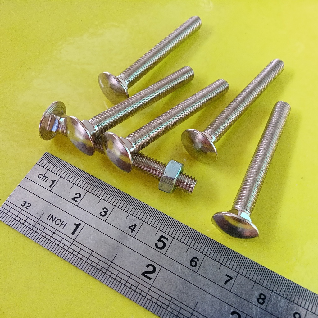 Jual BAUT MUR CB M6x50 NIKEL / BAUT M6 X 50 PANJANG 5CM / BAUT 10 KUNCI ...