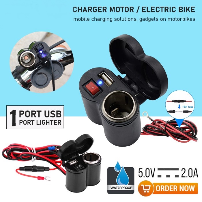 Jual Motor Bike Handphone Charger - 2 In1 Multi Functional | Shopee ...