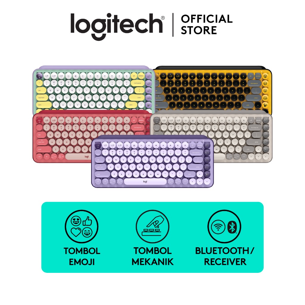 Jual Logitech POP Keys Keyboard Wireless Mechanical Compact Multi ...
