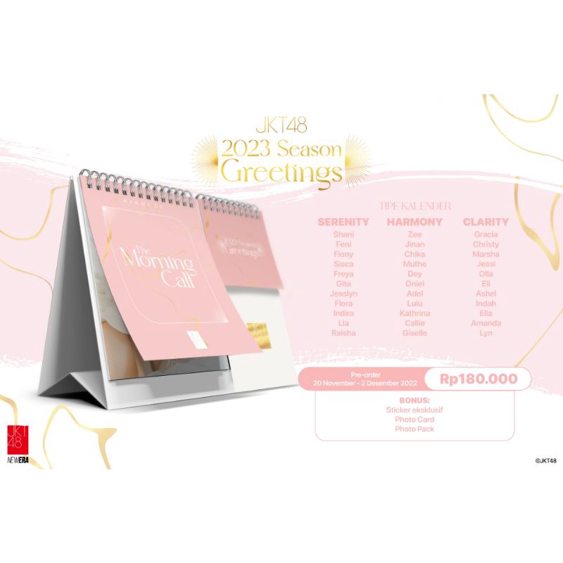 Jual [PRE-ORDER] JKT48 2023 Calender “The Morning Call” Type Clarity ...