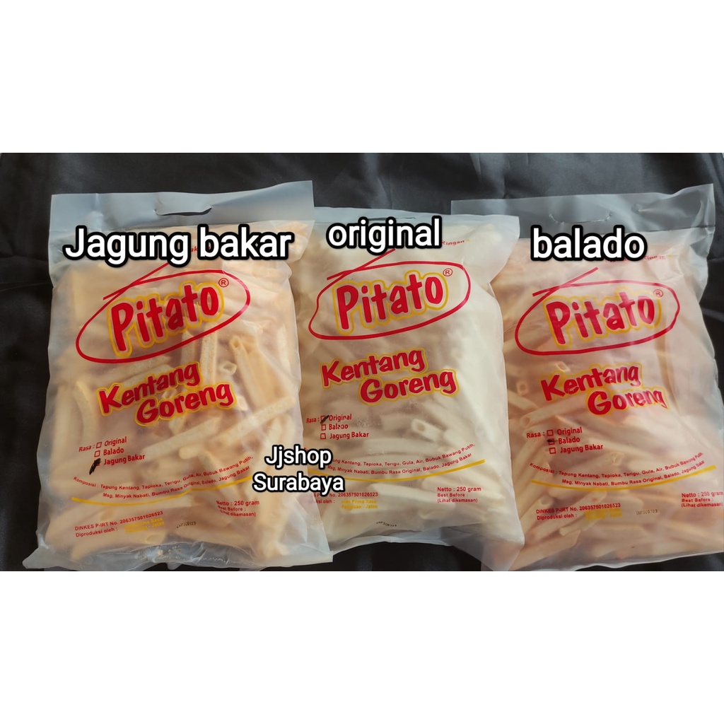 Jual PITATO kentang goreng 250gram (ori, balado dan jagung bakar ...