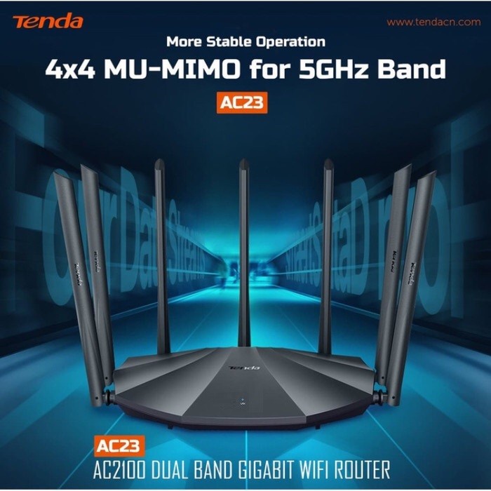 Jual Tenda AC23 AC2100 Dual Band Gigabit WiFi Router w/ MU-MIMO ...