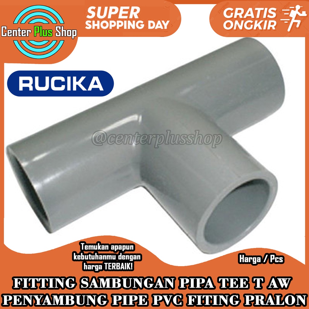 Jual TEE 21/2“x2" PVC RUCIKA AW T INCI FITTING SAMBUNGAN PIPA PRALON PARALON PERALON FITING ...