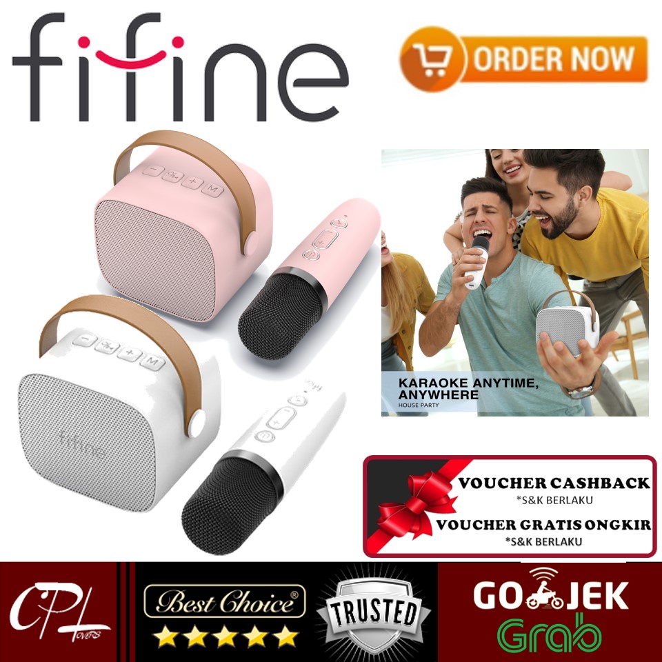 Jual Fifine E1 Mini Handheld Karaoke Condenser Microphone Speaker ...