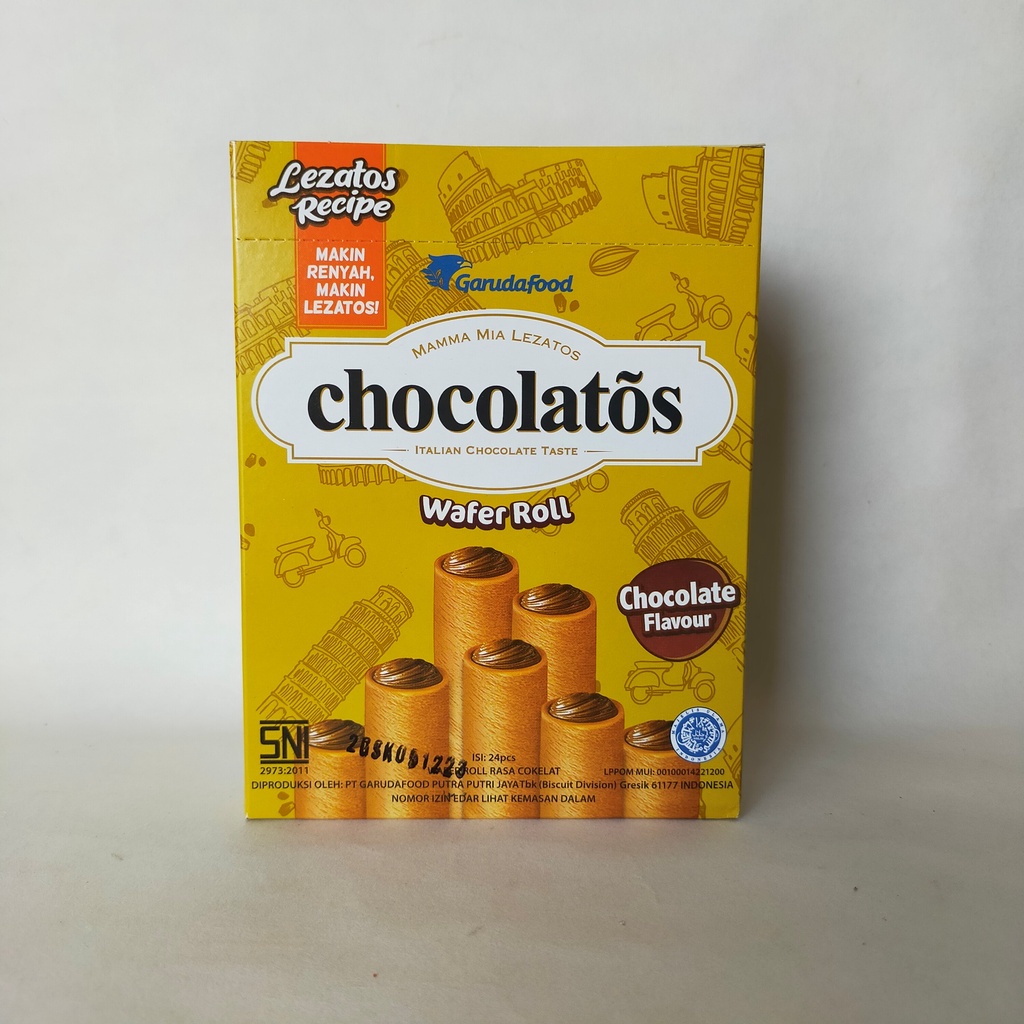 Jual Chocolatos Wafer Roll Cokelat 7g @500 (1 box=24 pcs) | Shopee ...