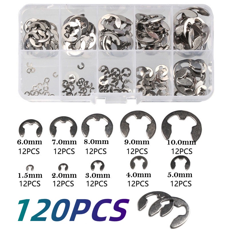Jual 120/200pcs Klip Penahan E-Clip Bahan Stainless Steel 304 Ukuran M1 ...