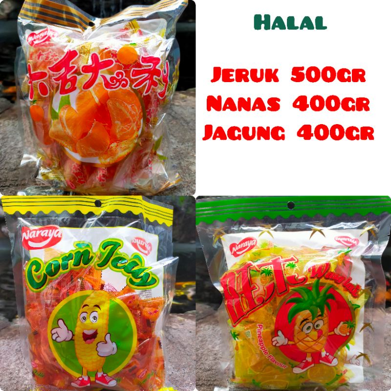 Jual Naraya jelly jeruk 500g, jelly nanas, jelly jagung exp 2026 ...