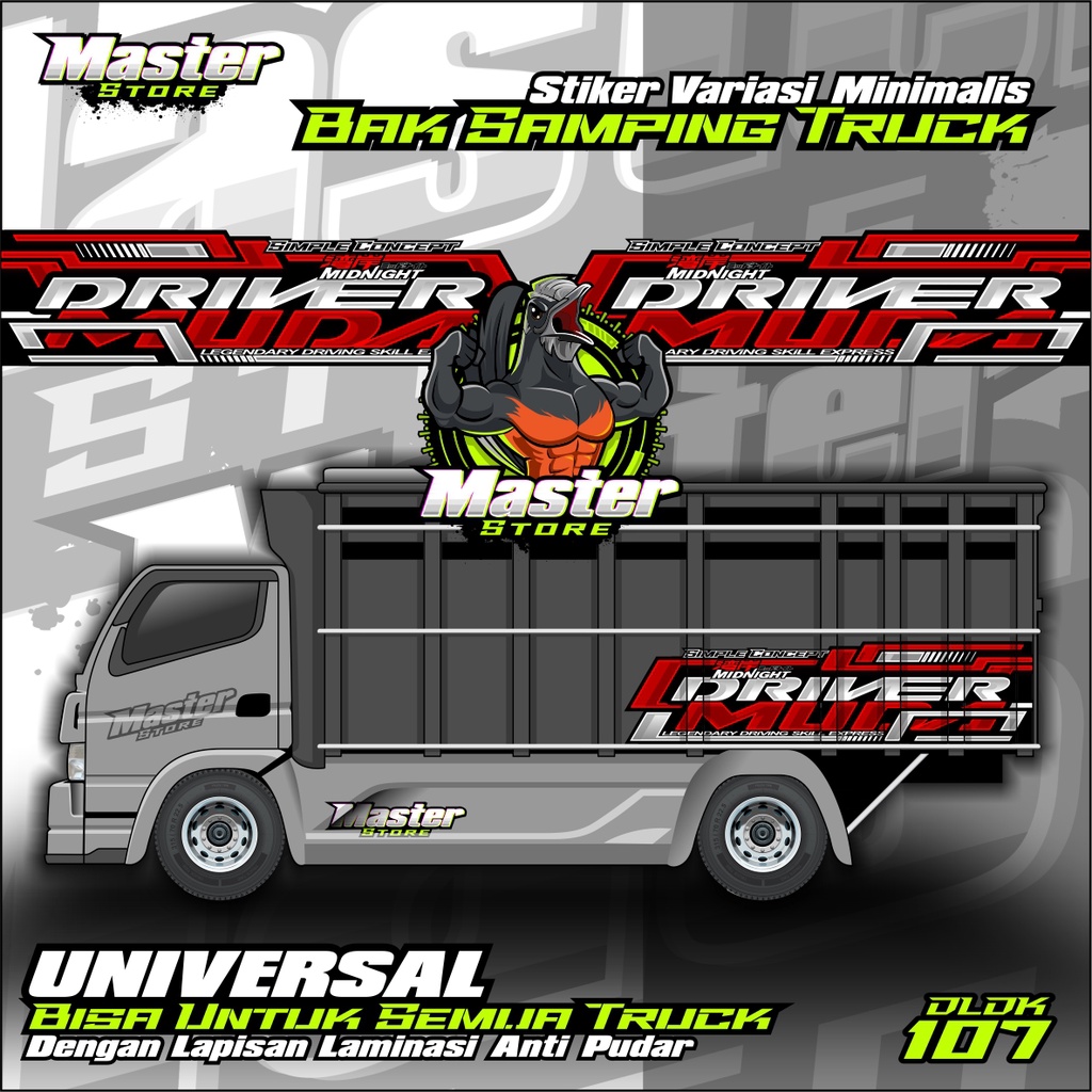 Jual Stiker Decal DRIVER MUDA Variasi Minimalis Bak Samping All Truck ...