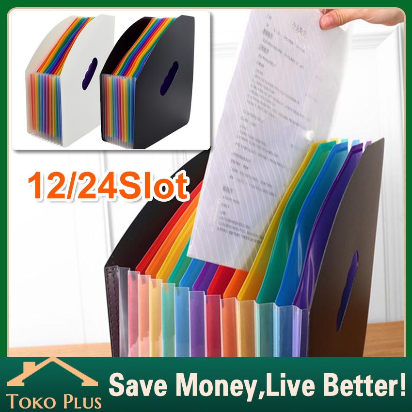 Jual 24 Sekat File Folder A4 Expanding Meja Dokumen Map Stand Organ ...