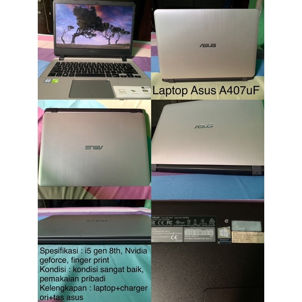 Jual Laptop Asus A407UF i5 8th ram 4GB/512GB | Shopee Indonesia