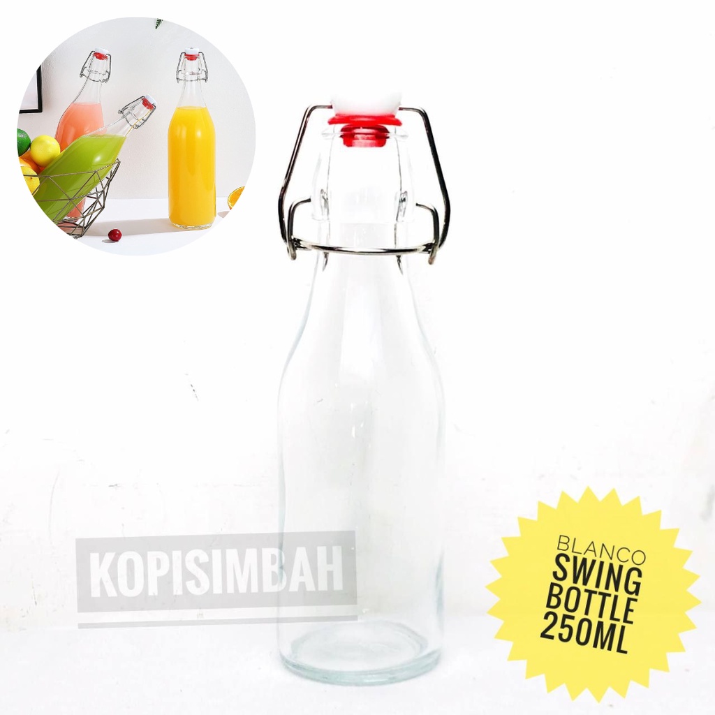 Jual Blanco Top Swing Clip Bottle 250 ml Botol Kaca Borosilicate Klip ...