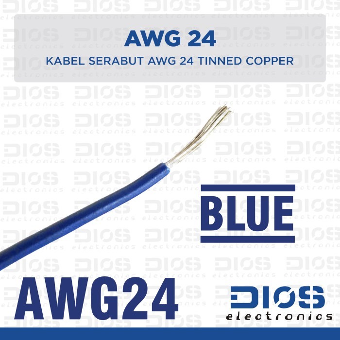Jual Kabel 24 AWG Serabut Tembaga Putih / Tinned Copper BIRU (per meter) | Shopee Indonesia