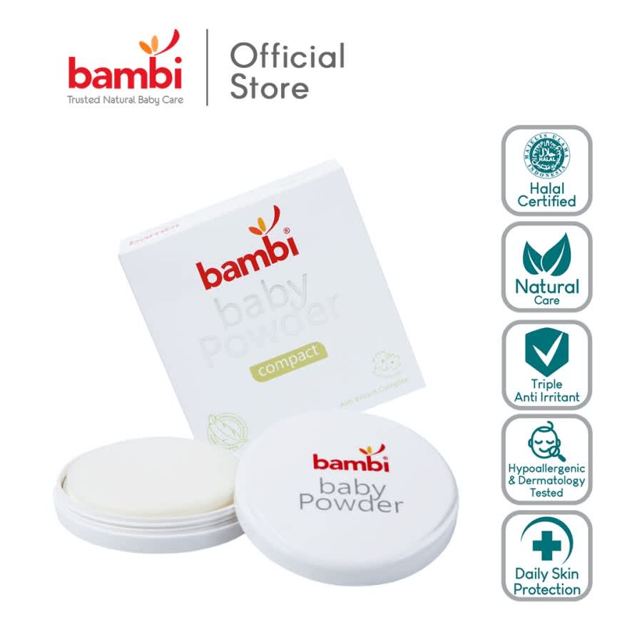 Jual Bambi Baby Powder Compact 40gr | Bedak Bayi | Shopee Indonesia