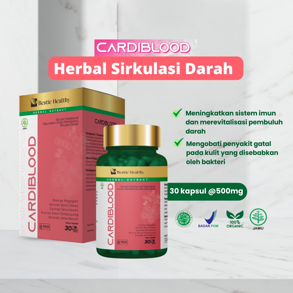 Jual Cardiblood Obat Herbal Melancarkan Sirkulasi Darah Dan Jantung Isi ...