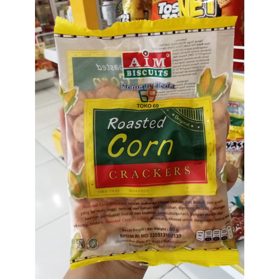 Jual AIM BISKUIT ROASTED CORN 180 GR DAN 80GR | Shopee Indonesia