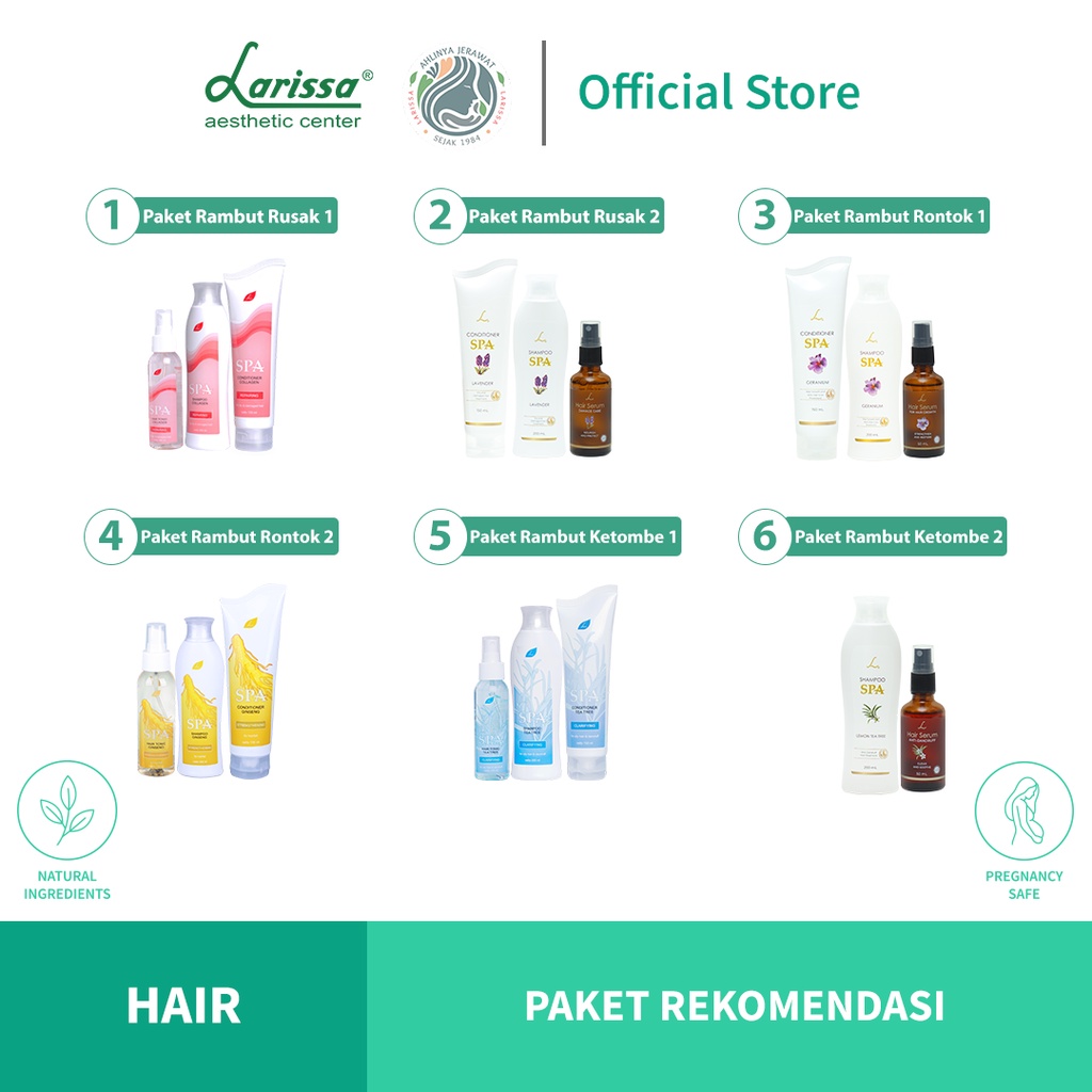 Jual Paket Bundling shampoo, Conditioner, hair serum/Hair Tonic Larissa ...