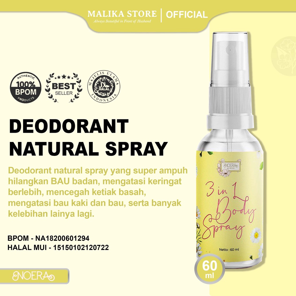 Jual Noera Body Spray Cair Deo Ampuh Deodoran Deodorant Alami Bau Badan ...