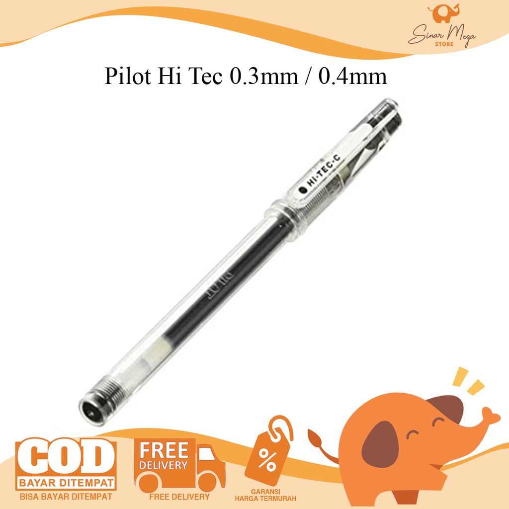 Jual Pilot Pulpen Hi Tec 0,4mm & 0,3mm Black Hitam / Hi-Tec-c Hi Tech ...