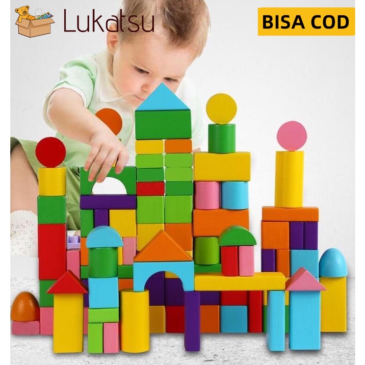 Jual Mainan Building Block Set 100pcs Mainan Balok Susun Mainan Balok ...