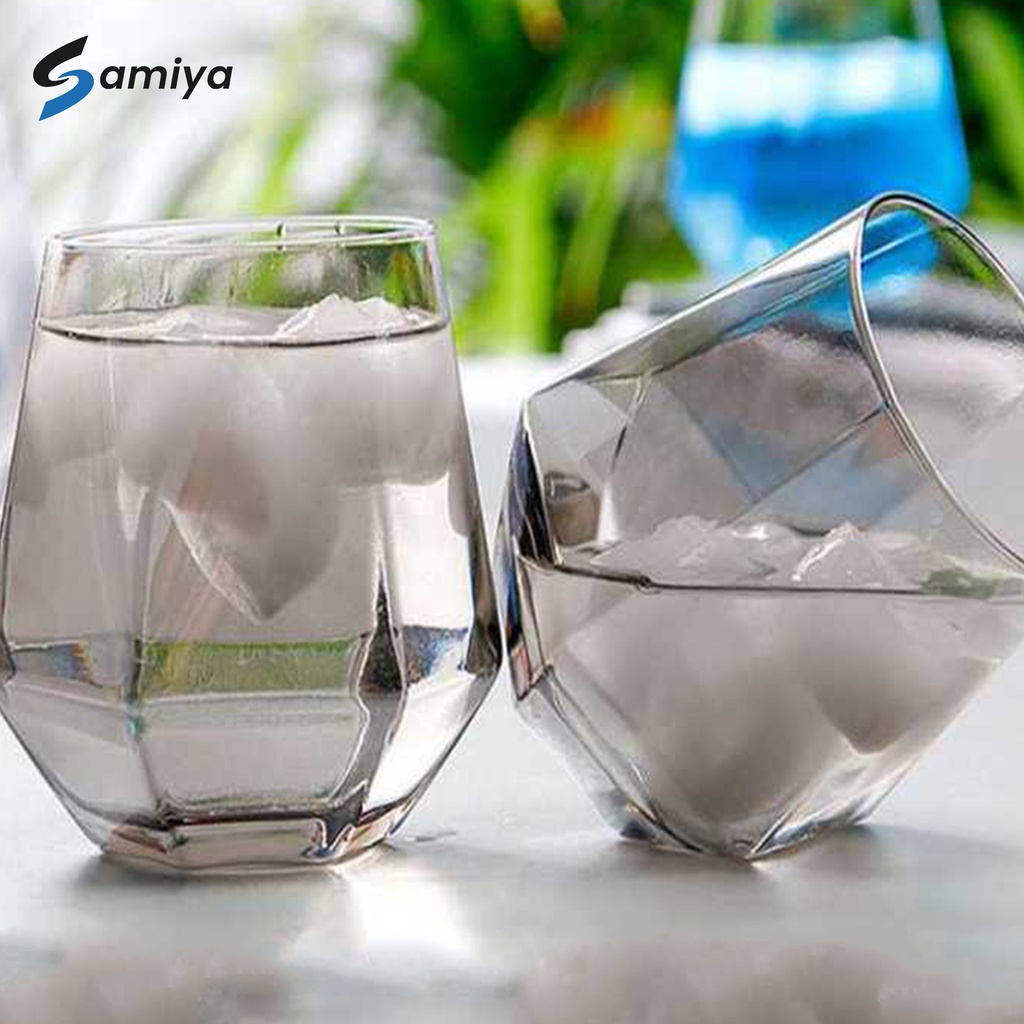 Jual gelas kaca geometry diamond 310ml / whisky beer wine coffee tea glass hexagonal / gelas ...