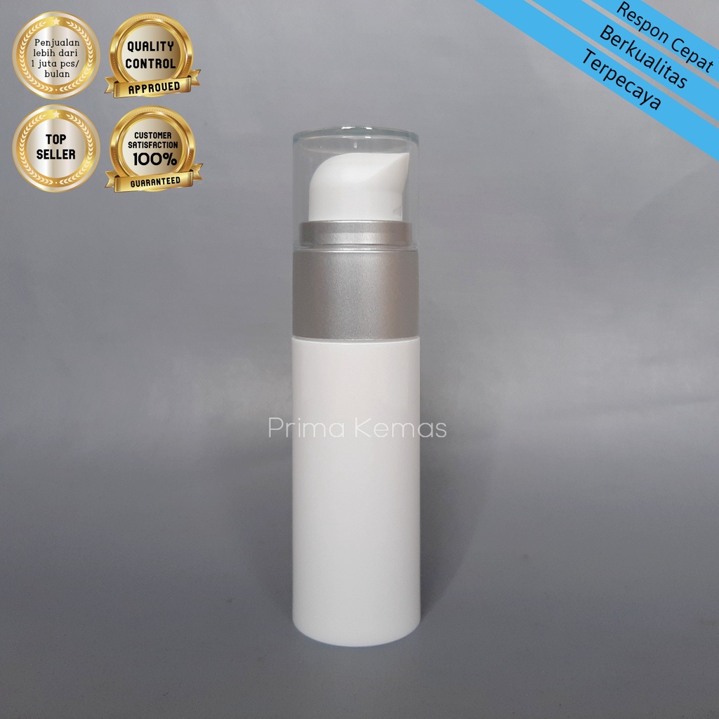 Jual Botol Airless Pump 30 ml - botol serum - Airless PP 30 ml White ...