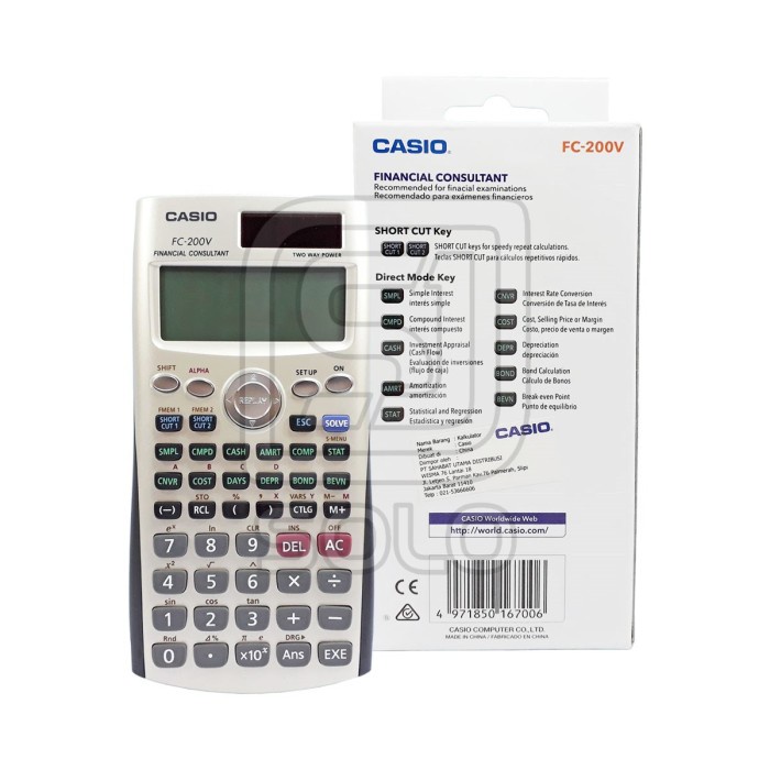Jual Kalkulator Casio Scientific Calculator FC-200V, FX-5800P, FX ...