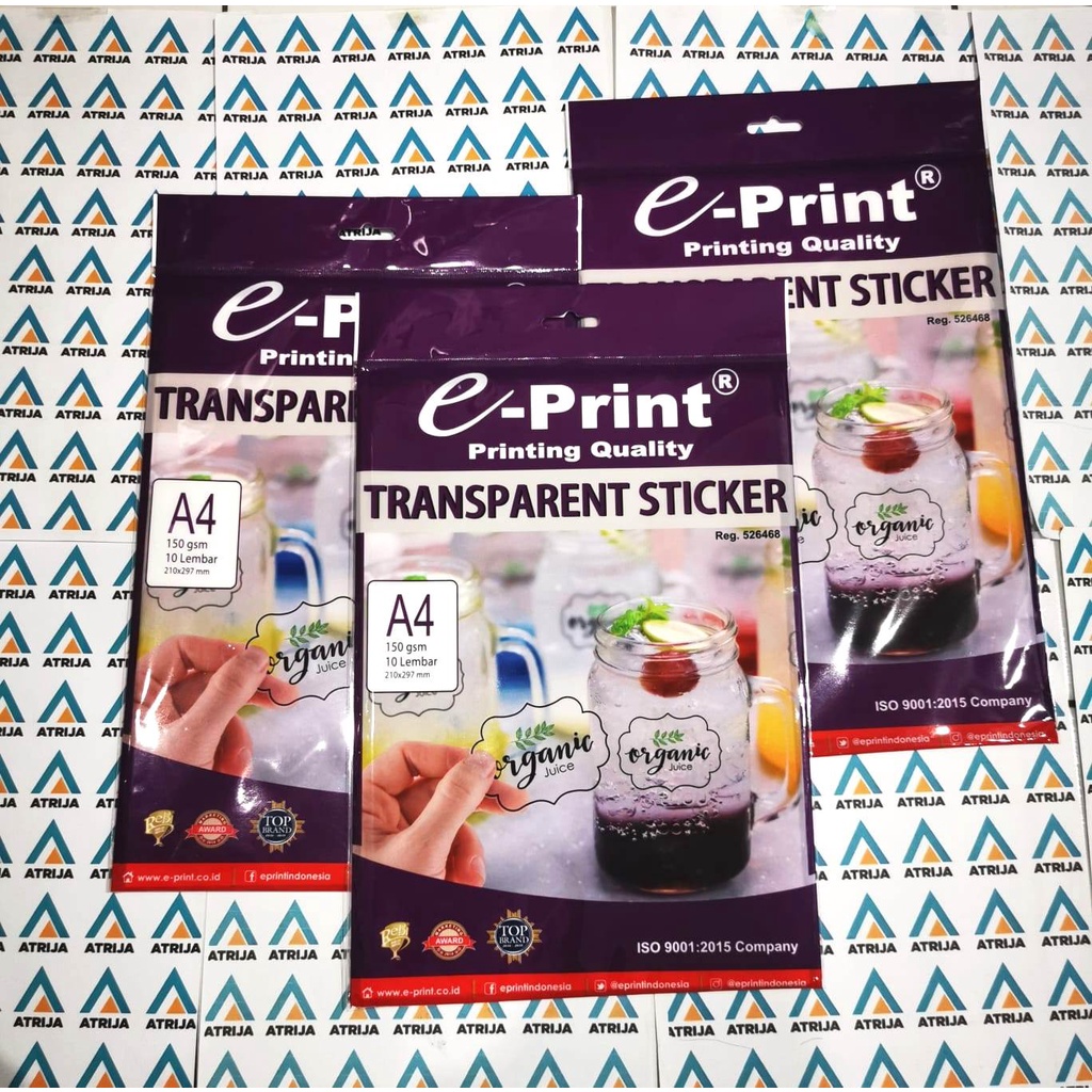 Jual Transparent Sticker Paper E-Print Kertas Sticker Eprint A4 ...