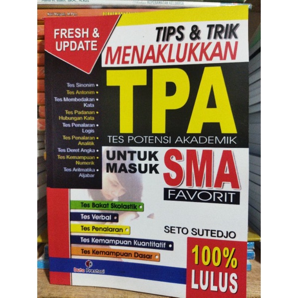 Jual buku tips & trik menaklukan TPA untuk masuk SMA favorit | Shopee Indonesia