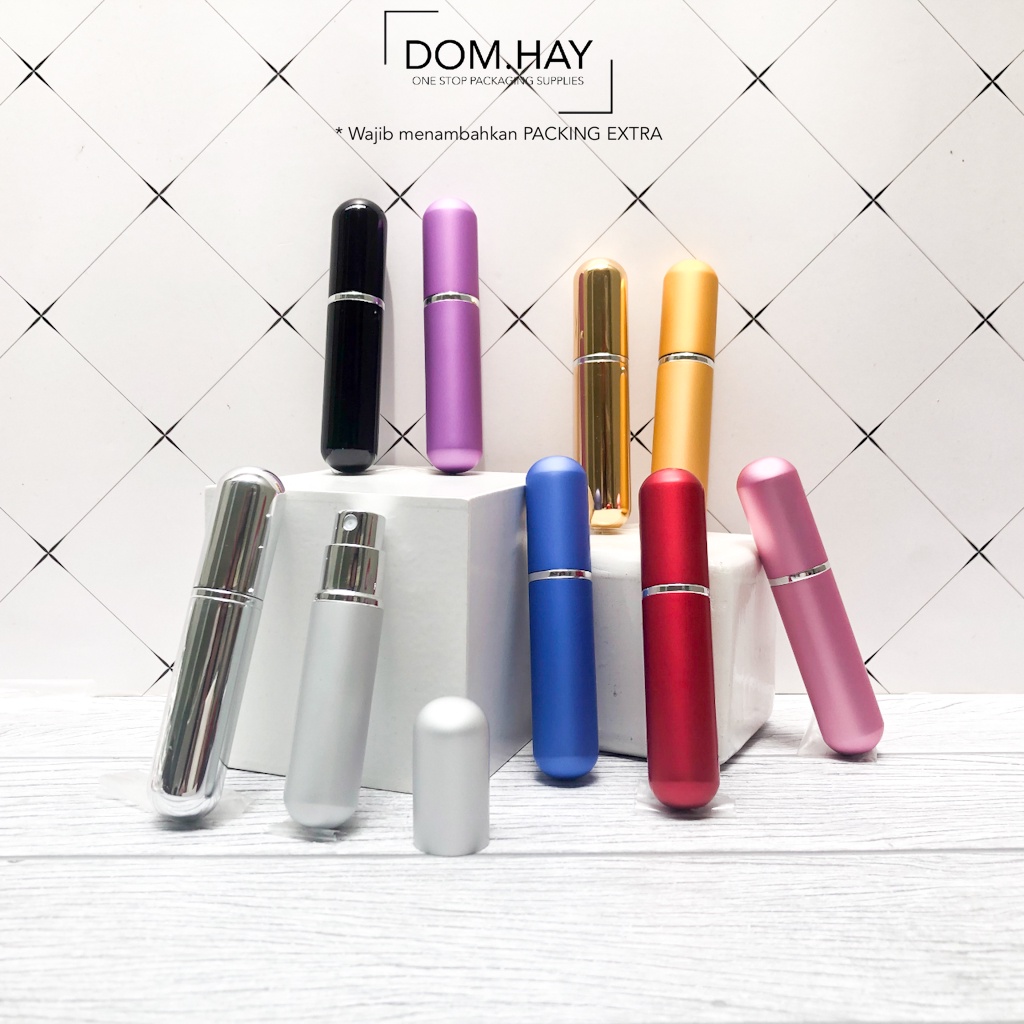 Jual 5ml Botol Parfum Kosong Capsule Metalik Travel Pack Refill Bottle ...