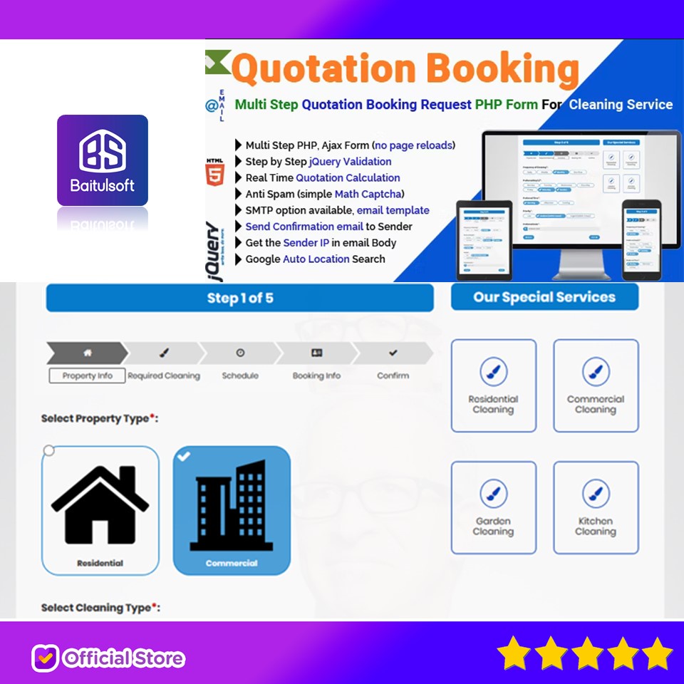 Jual SOURCE CODE APLIKASI QUOTATION BOOKING - MULTI STEP QUOTATION BOOKING REQUEST PHP FORM FOR ...