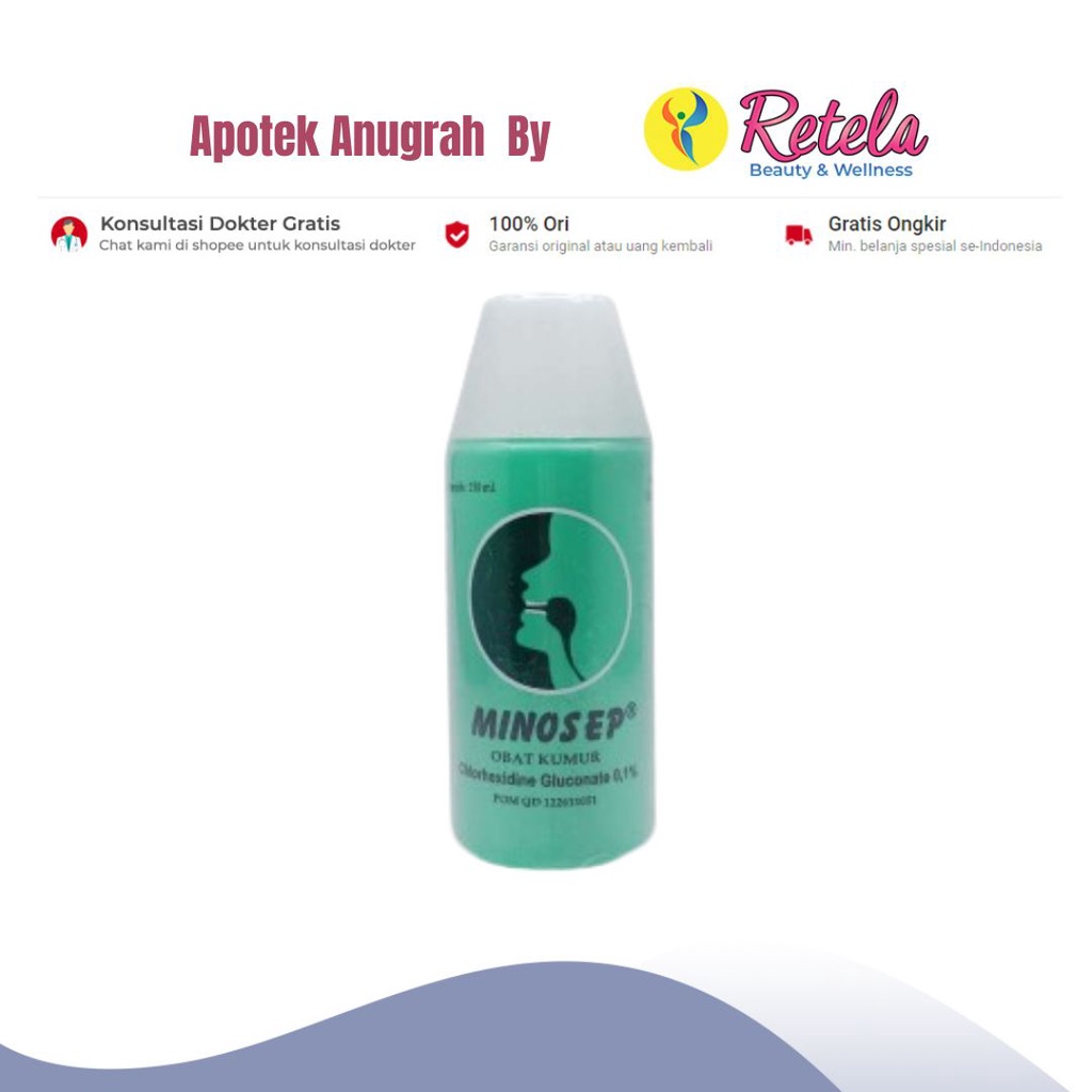 Jual MINOSEP OBAT KUMUR CHLORHEXIDINE GLUCONATE 0.1% 150ML | Shopee ...