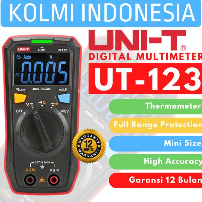 Jual UNI-T Mini Digital Multimeter Multitester Temperature Tester UT123 ...