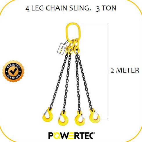 Jual 4 Leg Chain Sling. Kap 3 Ton Panjang 2 M ( Rantai 4 Kaki ...