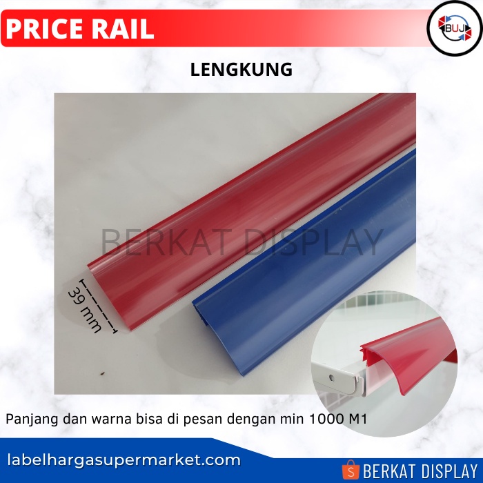 Jual LABEL HARGA LENGKUNG - PRICE TAG - PRICE RAIL - 90 CM MERAH ...