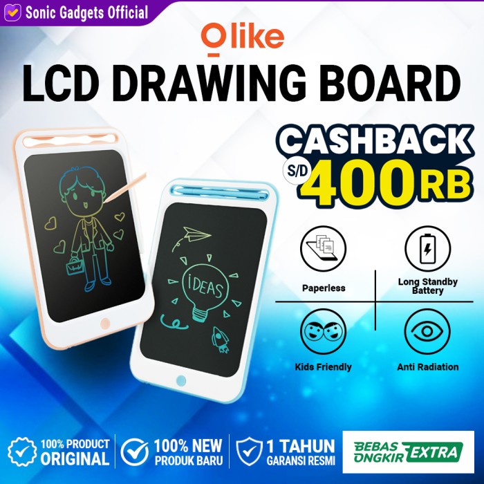 Jual Olike Drawing Board LCD Papan Tulis Digital Mainan Anak - Biru, 10 ...