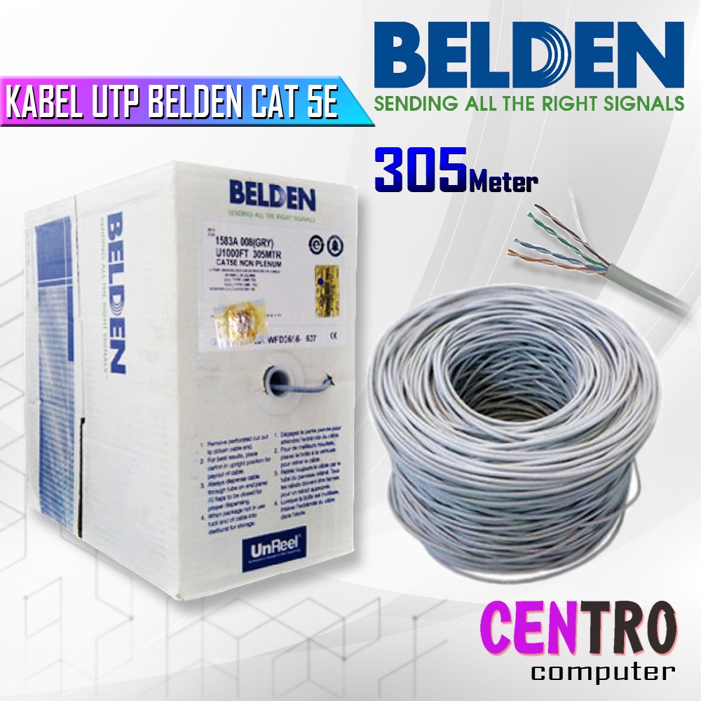 Jual KABEL UTP BELDEN CAT 5E 305 MTR ORIGINAL | Shopee Indonesia