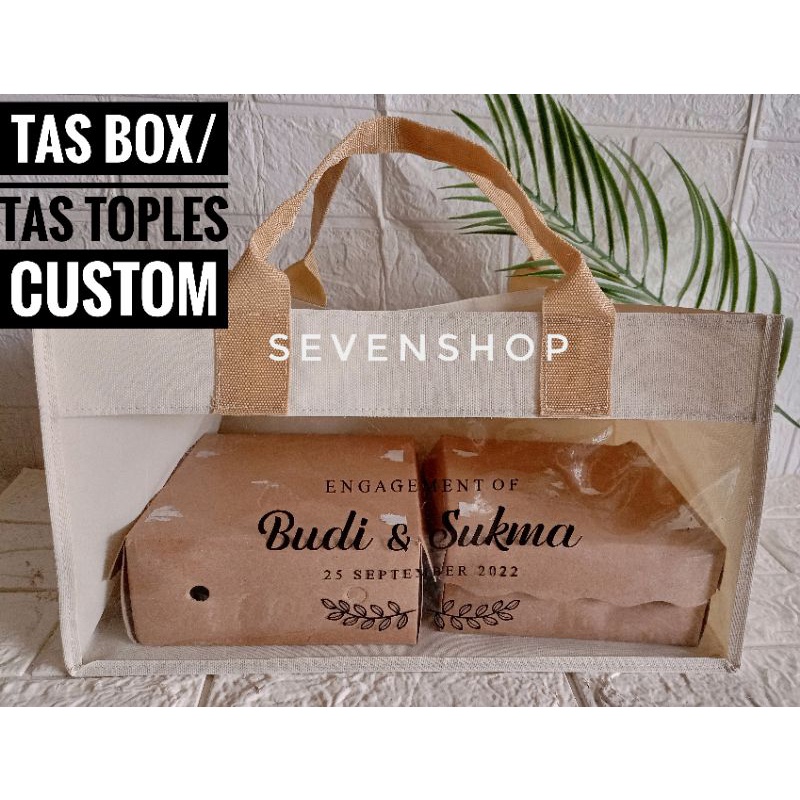 Jual tas toples tas box kue custom nama | Shopee Indonesia