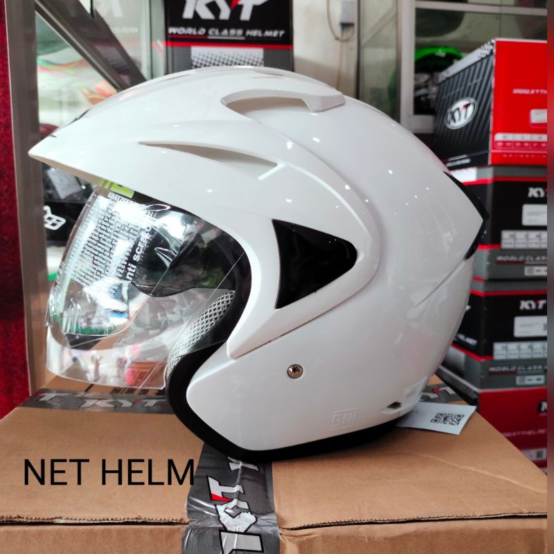 Jual HELM HIU ARROW WHITE DOBLE VISOR ORIGINAL HELM HIU | Shopee Indonesia
