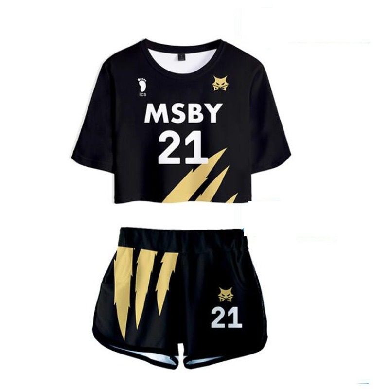 Jual Jersey Baju Croptop Haikyuu MSBY Black Jackal Team Baju Kaos ...