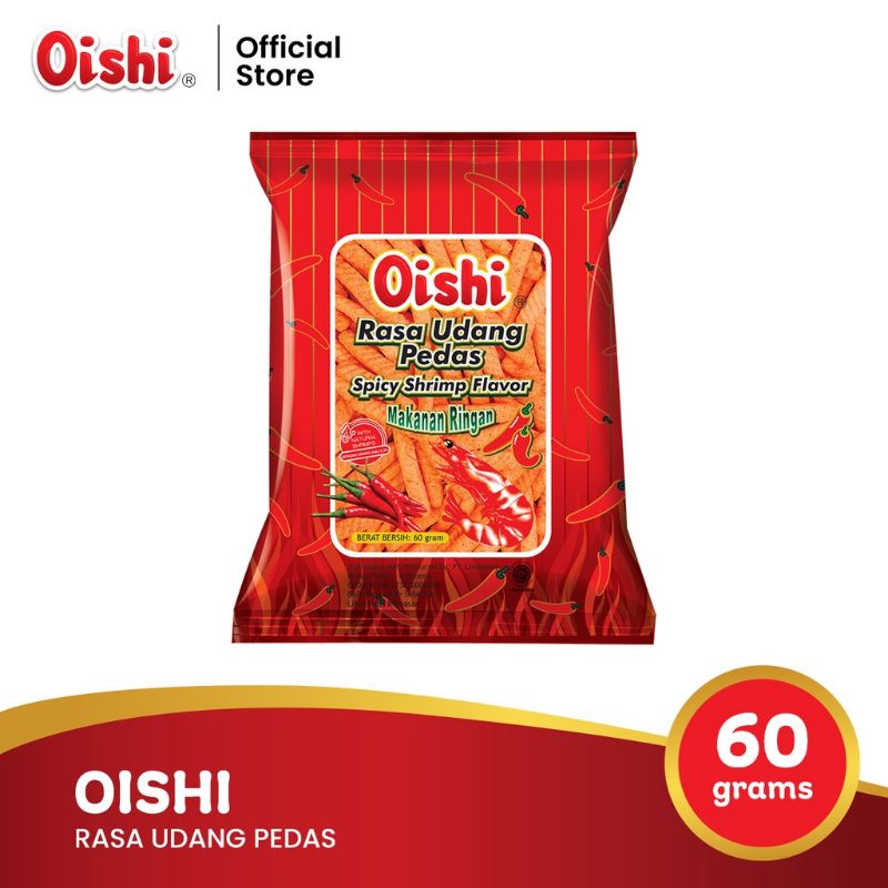 Jual Oishi Snack rasa Udang pedas kemasan 60 gram | Shopee Indonesia