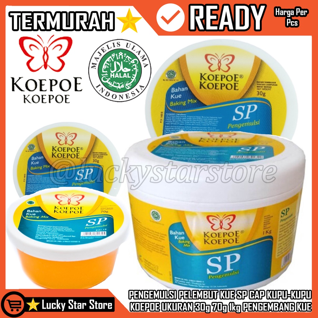 Jual CAP KOEPOE KOEPOE SP 30GR 70G GRAM GR 1KG KILO KILOAN PENGEMULSI EMULSIFIER PELEMBUT KUE SP ...