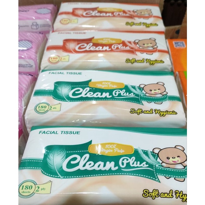 Jual Clean Plus Facial Tissue 180 sheets / Tisu Wajah (1 SET 6 PACK ...