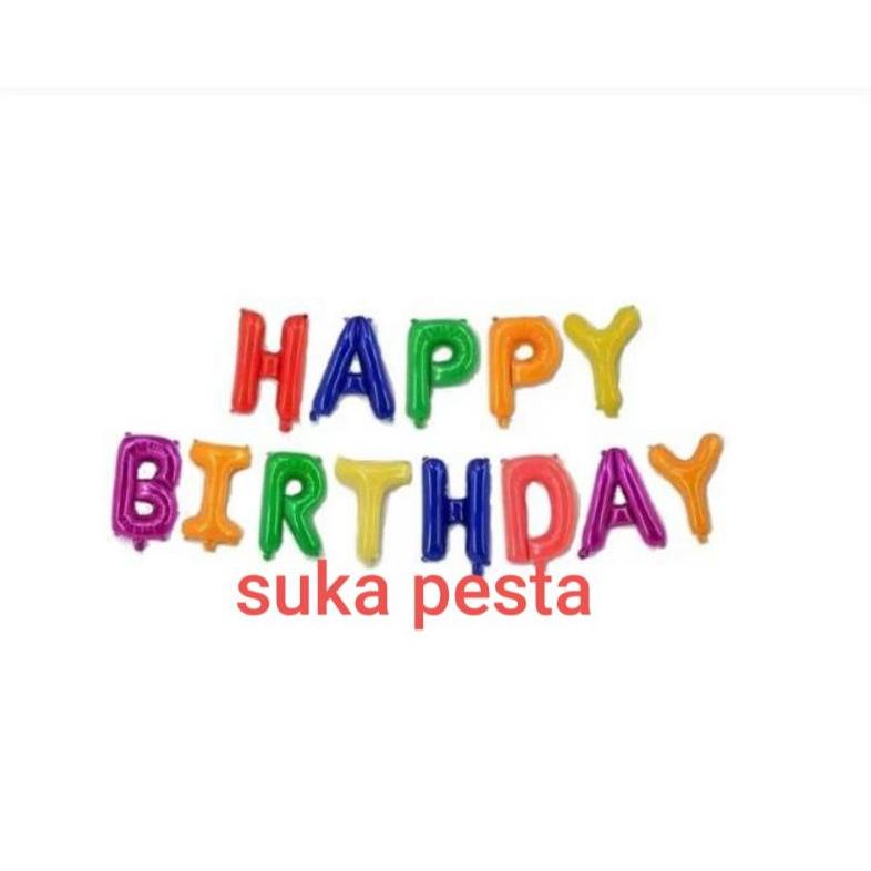 Jual PRODUK- BALON FOIL HAPPY BIRTHDAY SET PELANGI POLOS / BALON HBD ...